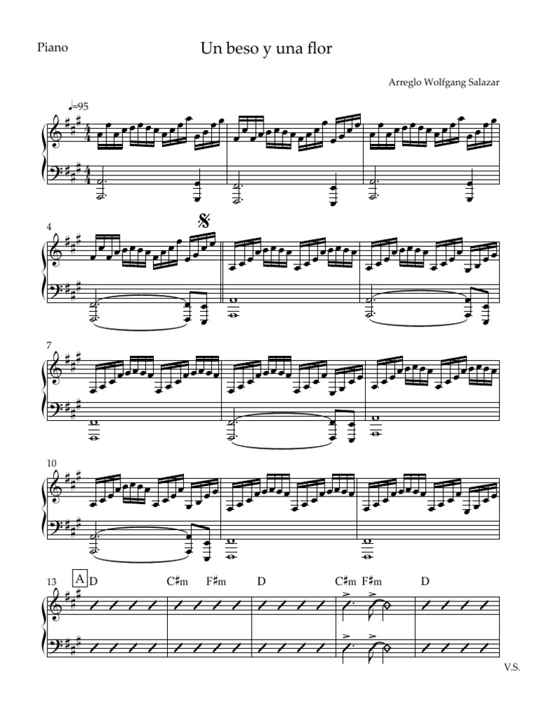 Partition de "Un beso y una flor" | PDF
