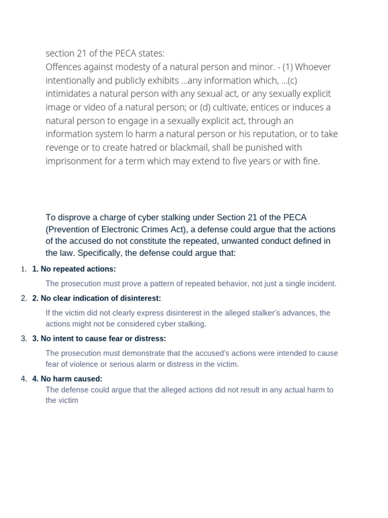 Section 21 of The PECA States | PDF