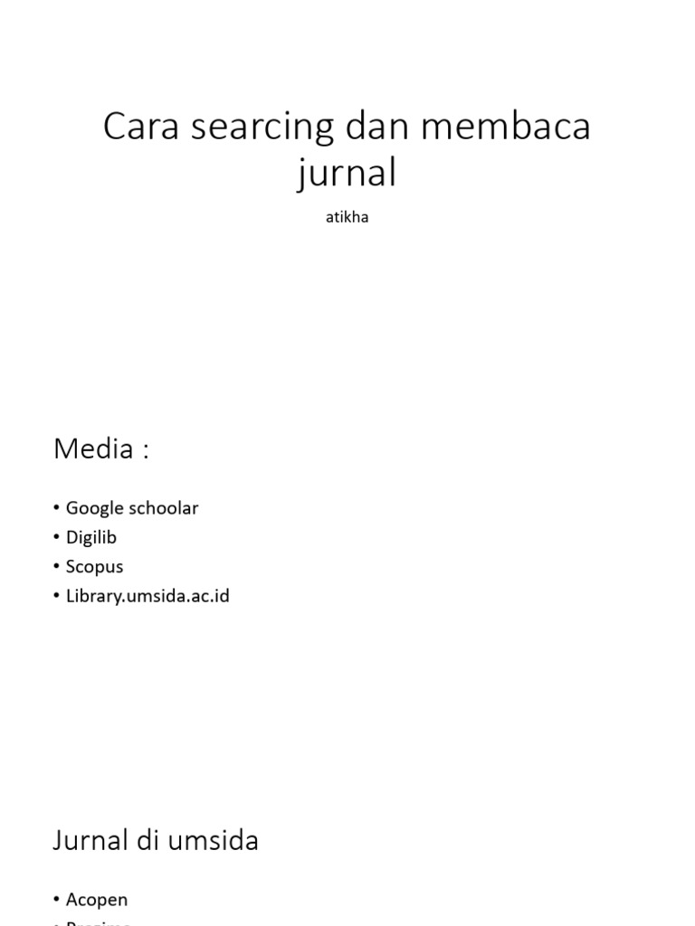 Cara Searcing Dan Membaca Jurnal | PDF