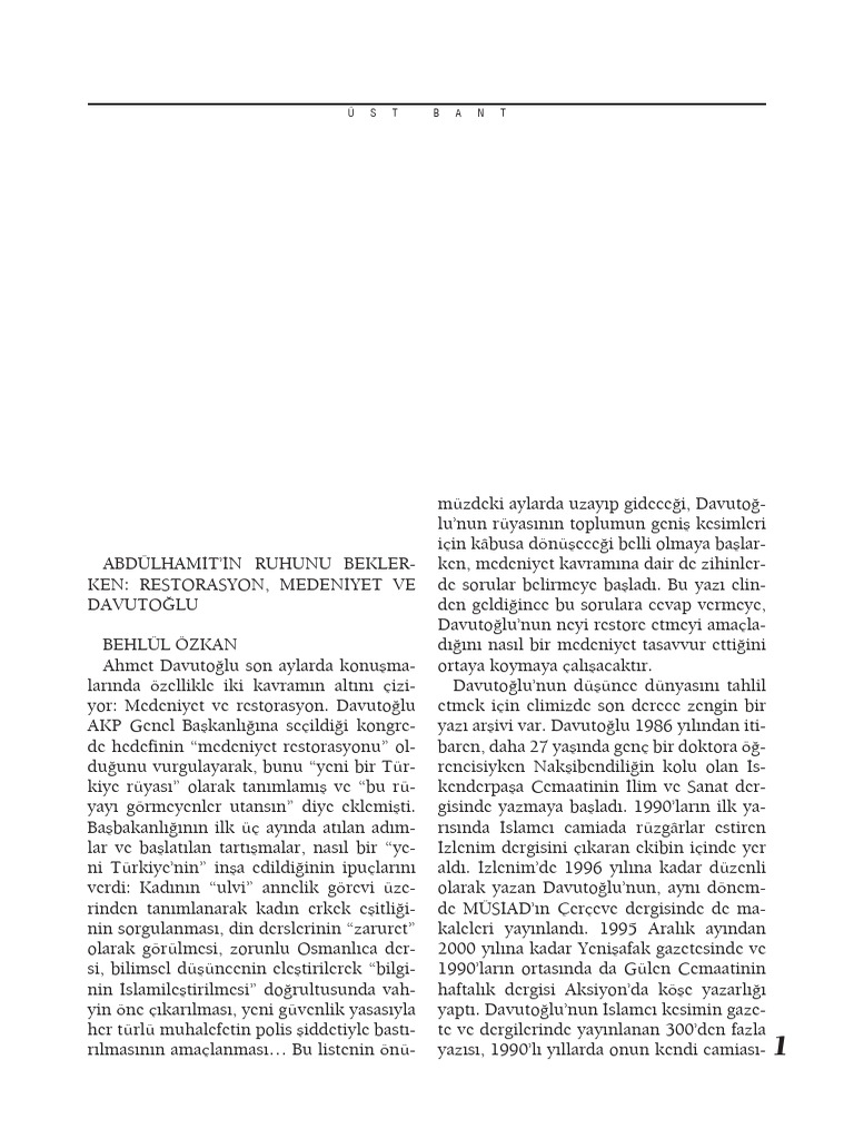 Ozkan Davutoglu TR | PDF