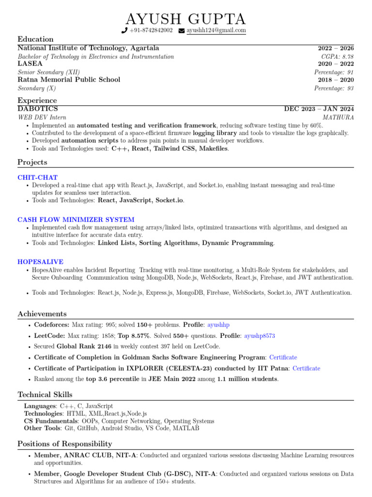 Resume Akshat Kumar Verma Copy - 4 | PDF | Java Script | Web Development