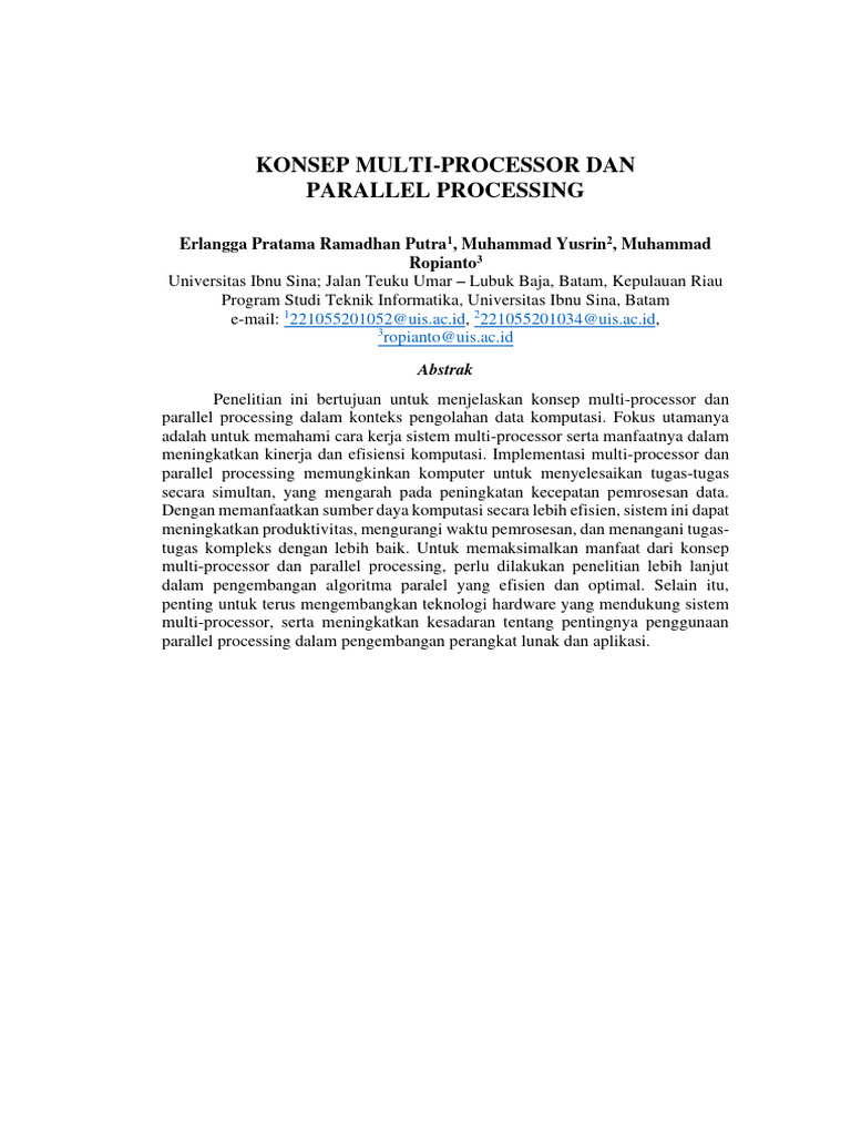 Konsep Multi Processor Dan Parallel Proc | PDF