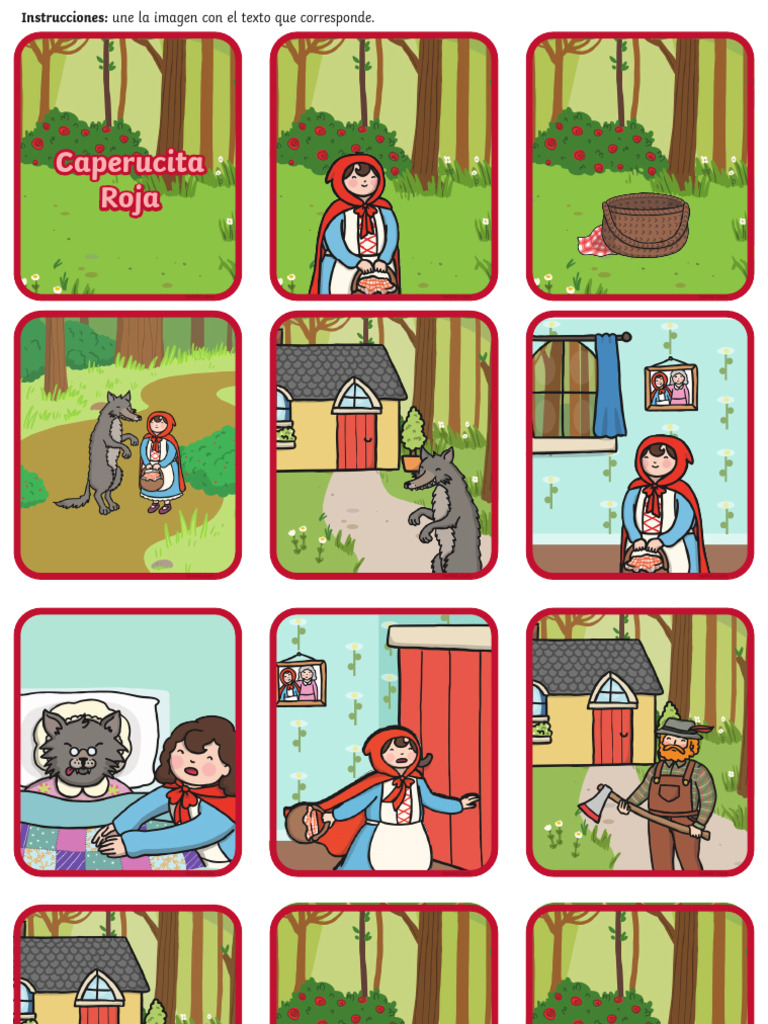 Tarjetas Caperucita Roja | PDF