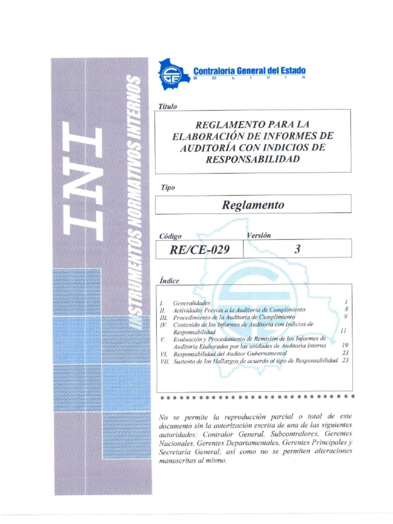 Reglamento para La Elaboracion de Informes - Compressed | PDF