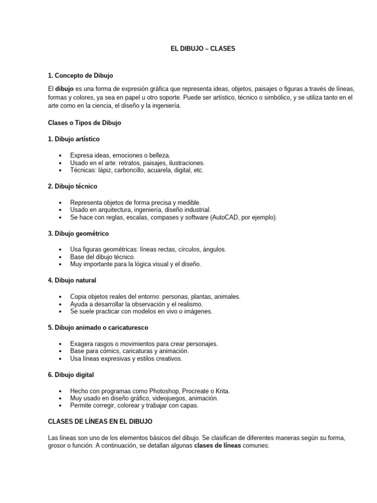 Tipos y Clases de Dibujo Explicados | PDF | Dibujo | Dibujo técnico