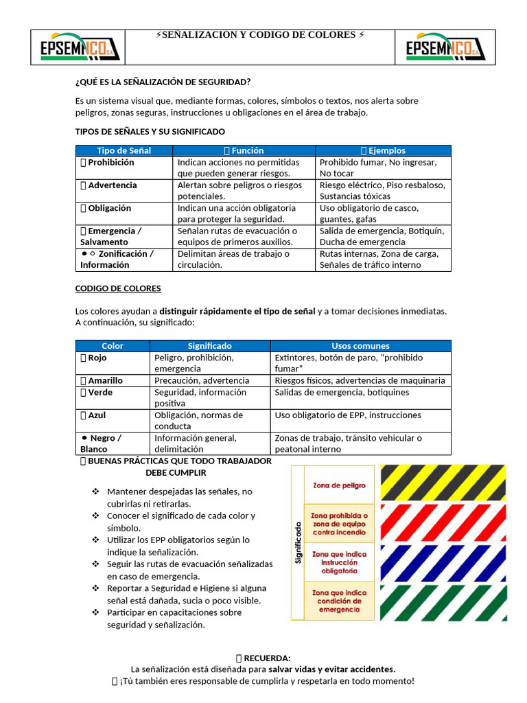 Significado y uso del código de colores | PDF