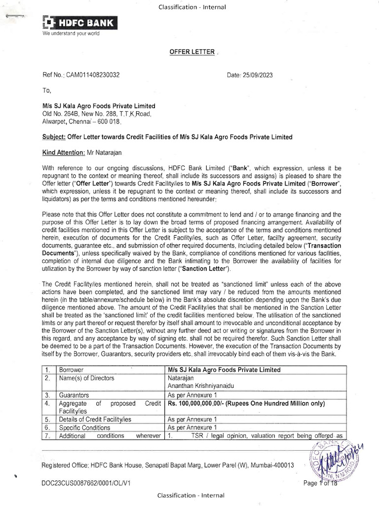 HDFC OfferLetter 25sep23 | PDF
