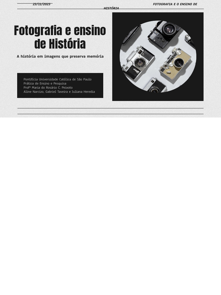 Fotografia Como Fonte De História Pdf Pedagogia Imagem