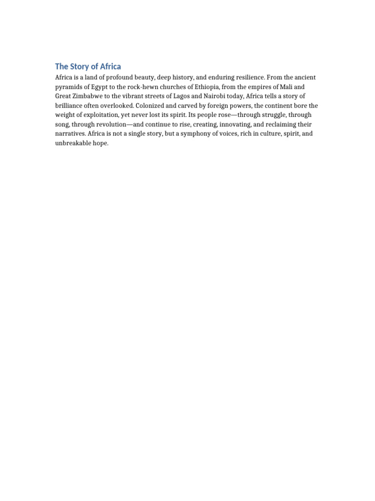 The Resilient Story of Africa | PDF