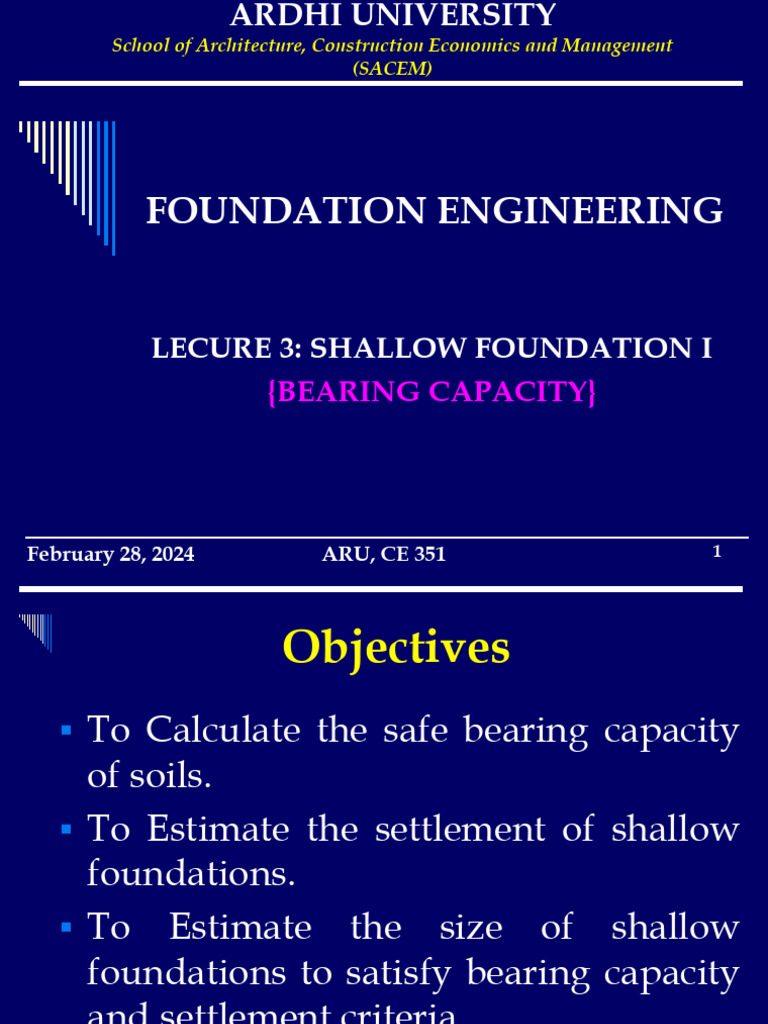 Lecture3 - Shallow Foundation I - Bearing Capacity | PDF | Foundation (Engineering) | Solid ...