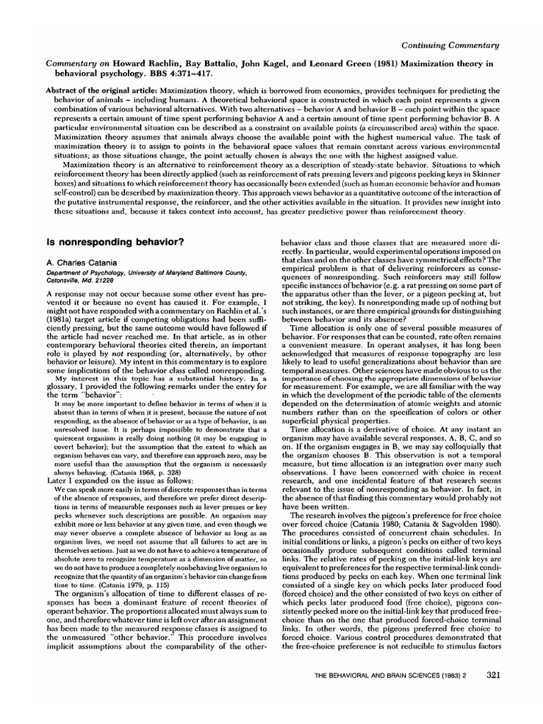 The Concept of Leisure in Maximization Theory | PDF | Reinforcement ...