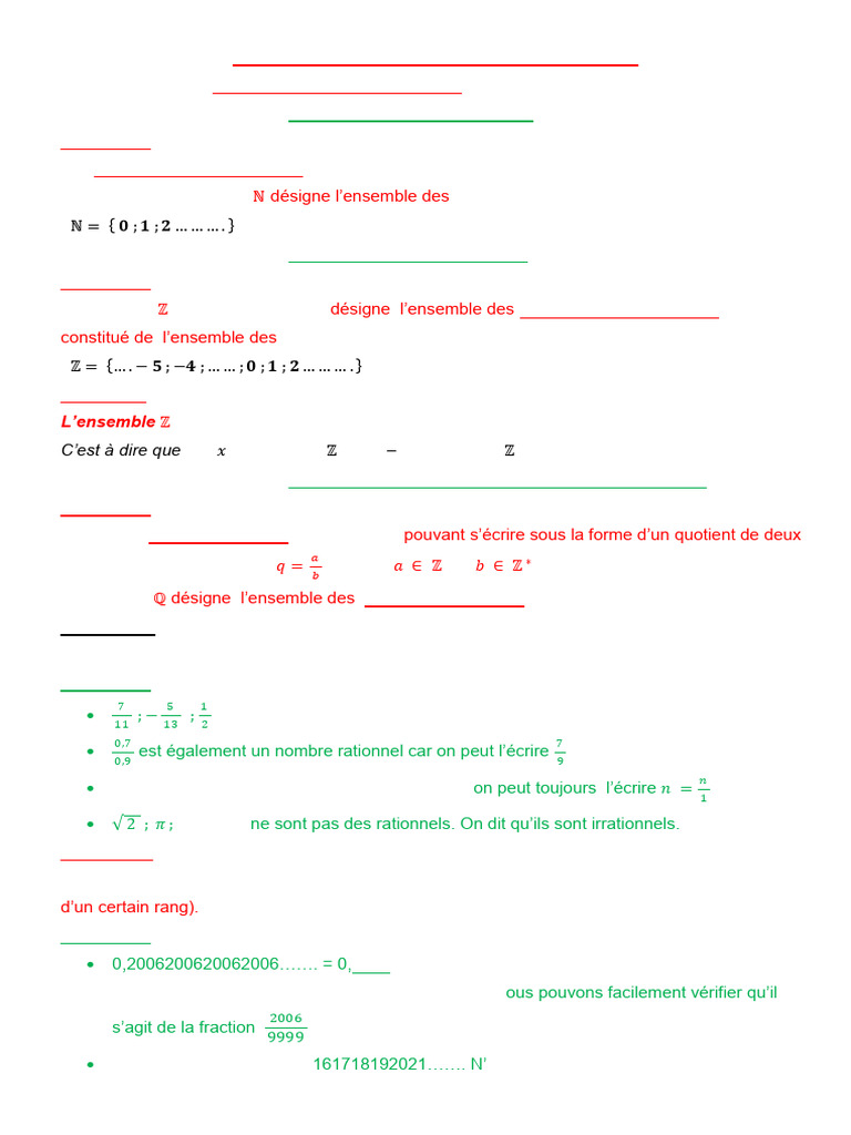 Ensembles de Nombres et Intervalles | PDF | Nombre rationnel | Entier ...