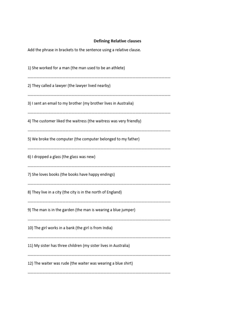 16 Defining Relative Clauses | PDF