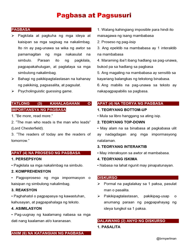 Pagbasa at Pagsusuri | PDF