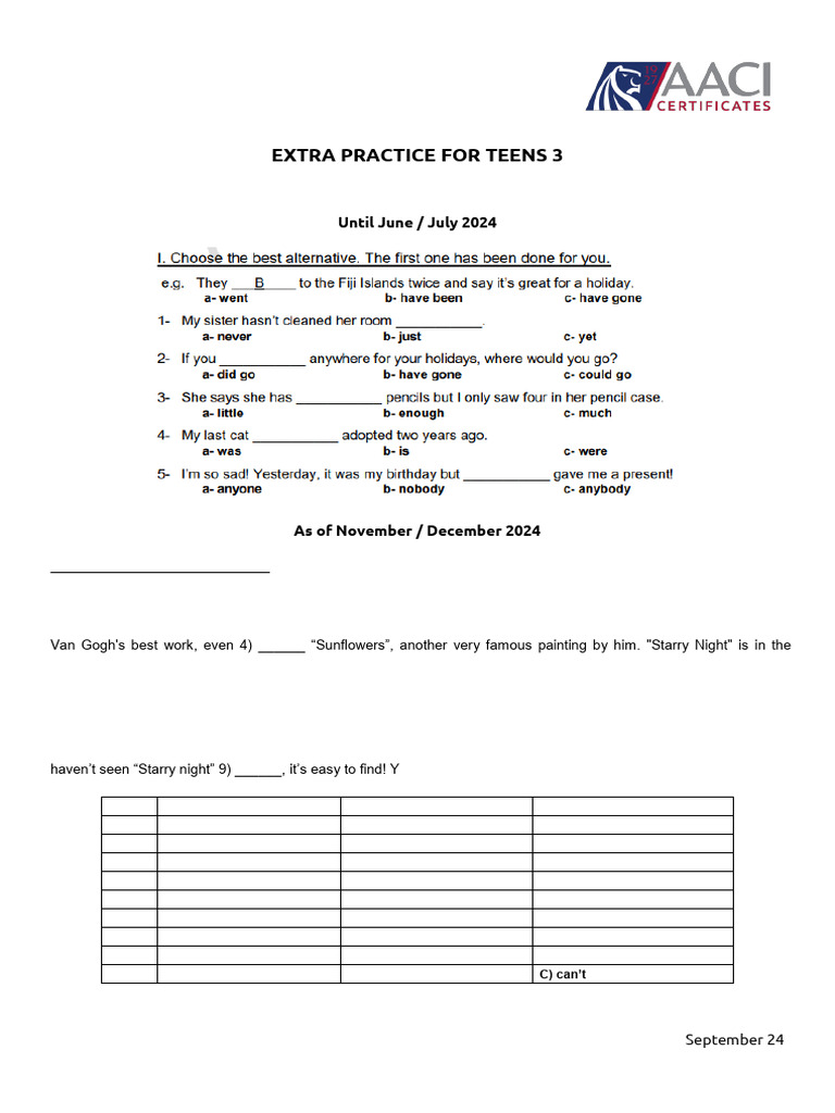 Cambios + Practica T3 2024 (1) | PDF | Vincent Van Gogh | Plastic Arts