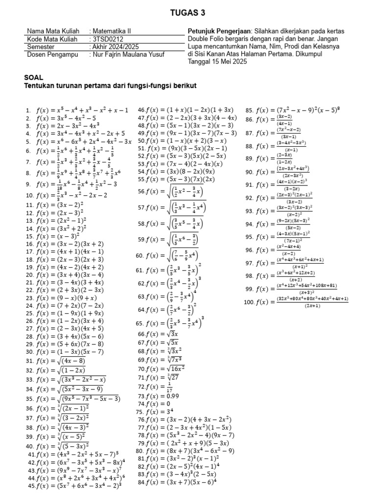 Tugas 3 Matematika II | PDF