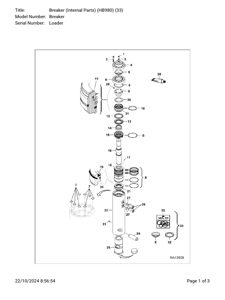 Breaker (Internal Parts) (HB980) (33) - Breaker | PDF | Piston | Valve