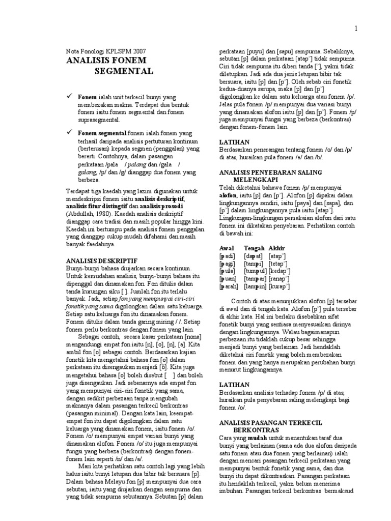 Fonem Segmental | PDF