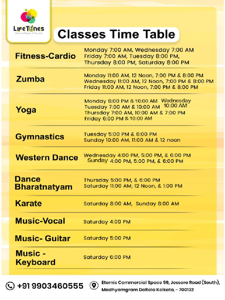 Time Table LifeTunes | PDF