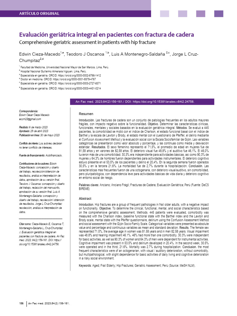Evaluación AVD Geriatría | PDF | Medicina