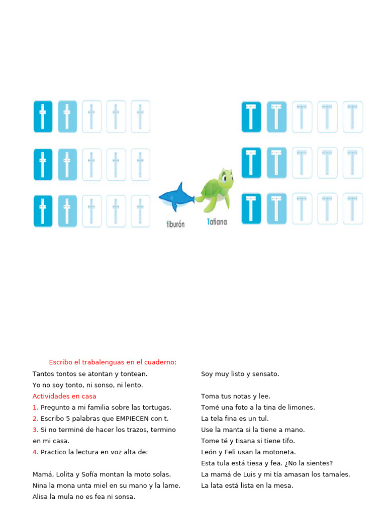 Actividades de Lectura y Escritura Infantil | PDF