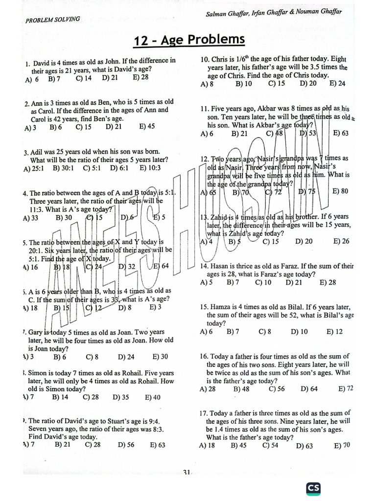 Age Problem | PDF