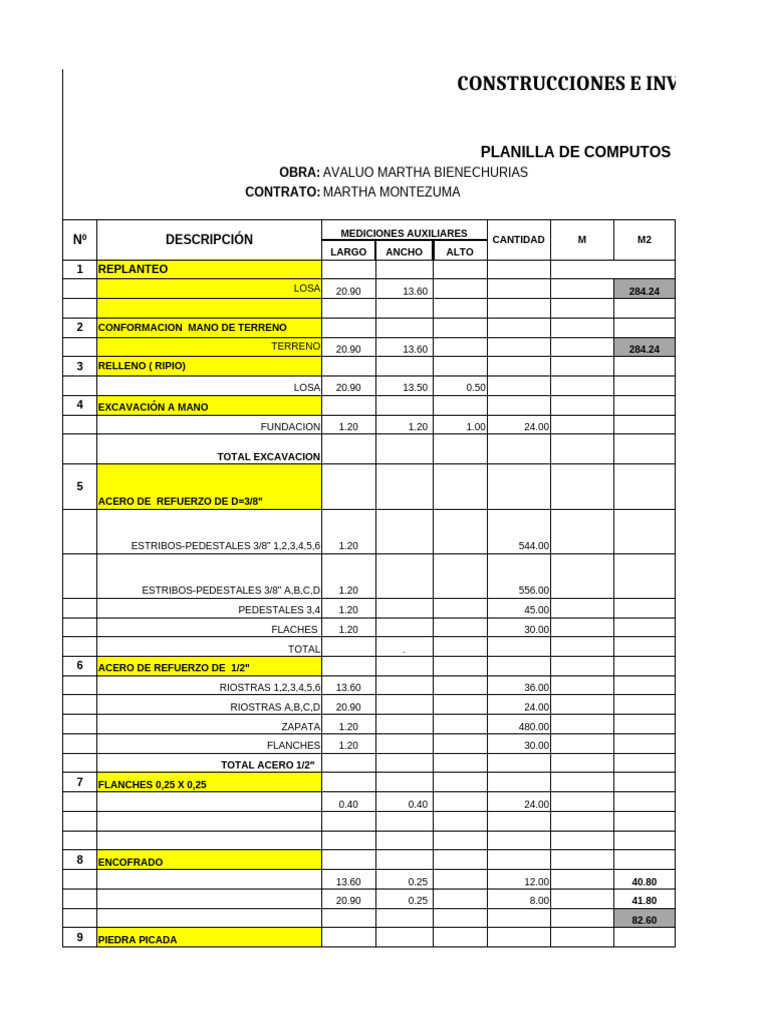 Presupuesto Avaluo Martha | PDF