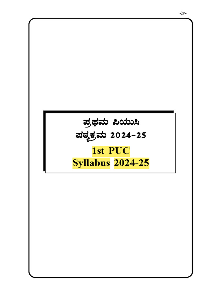 Syllabus For 1st PUC 2024-25 - Edited | PDF | Chemistry | Thermodynamics