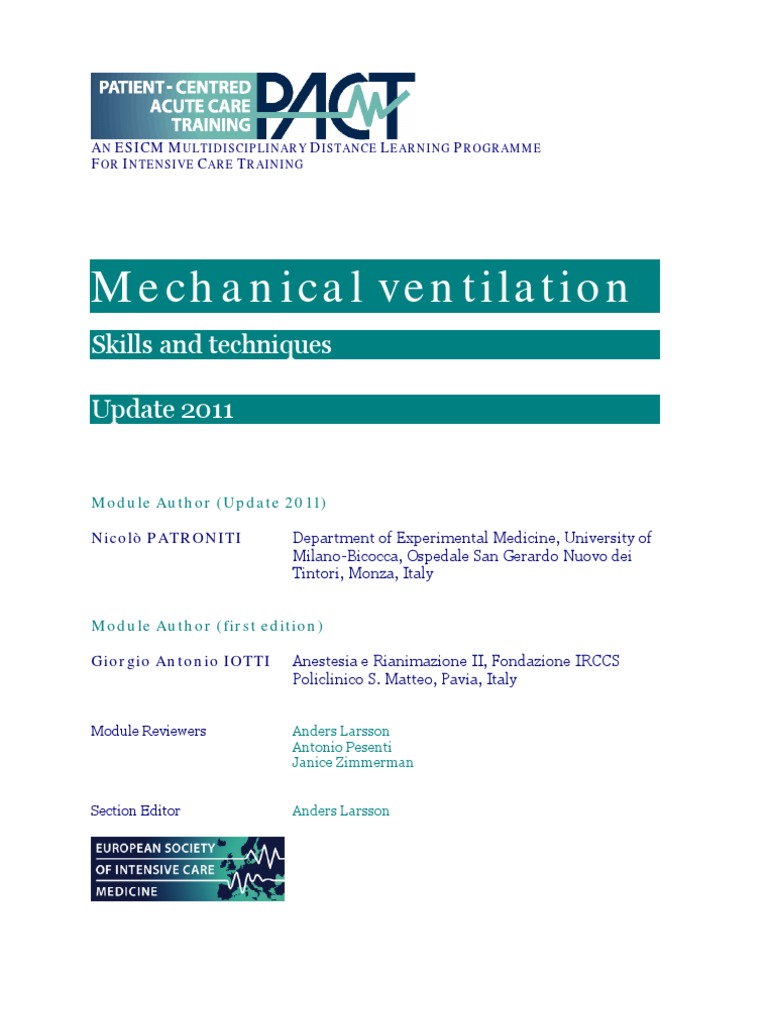 Mechanical Ventilation Skills and Techniques Update 2011 | PDF ...