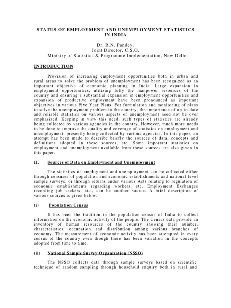 An Overview of Employment and Unemployment Statistics in India ...