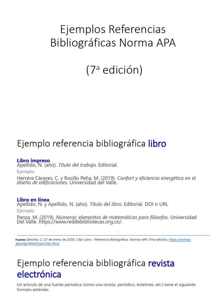 Ejemplos de Referencias en APA 7 | PDF | Estilo apa | Citación