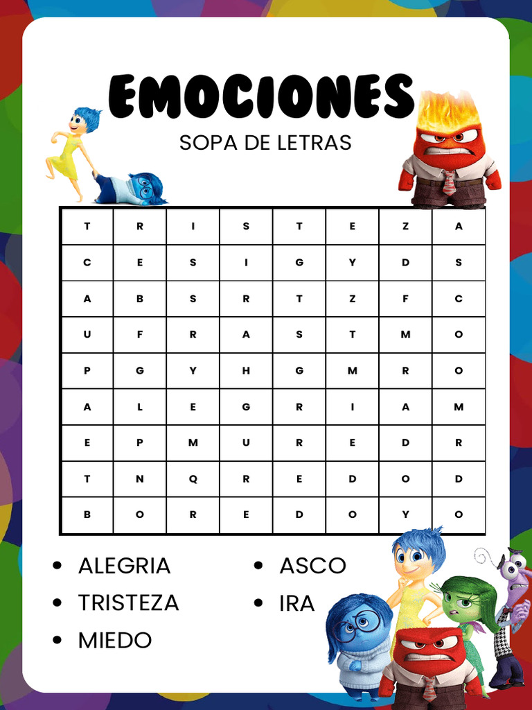 Sopa de Letras de Emociones | PDF