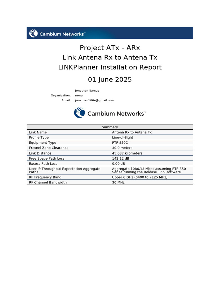Link Antena Rx to Tx Installation Report | PDF | Antenna (Radio ...