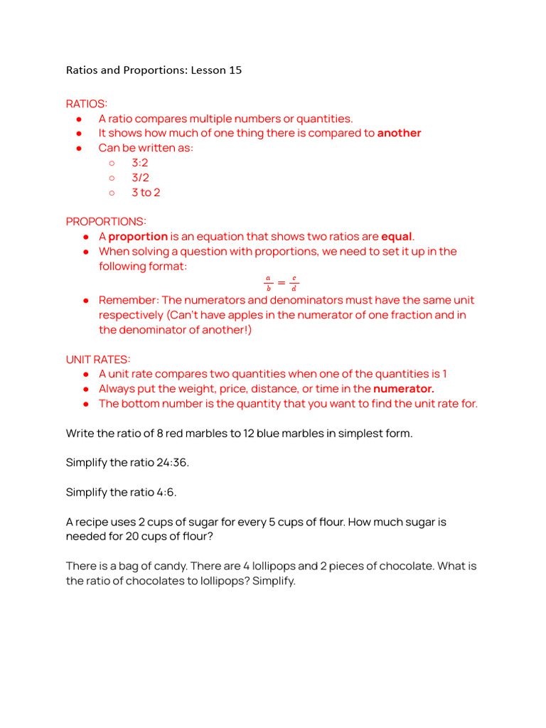 Grade6 Math RatiosandProportions | PDF