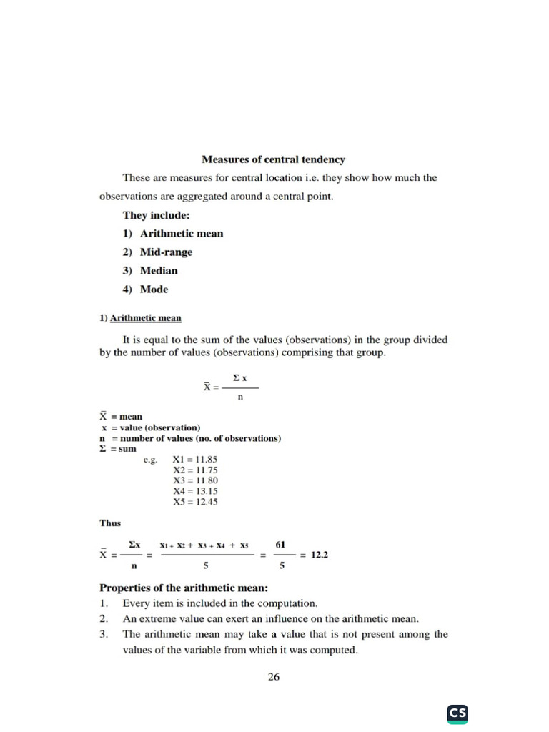 Measures of Central Tendency | PDF