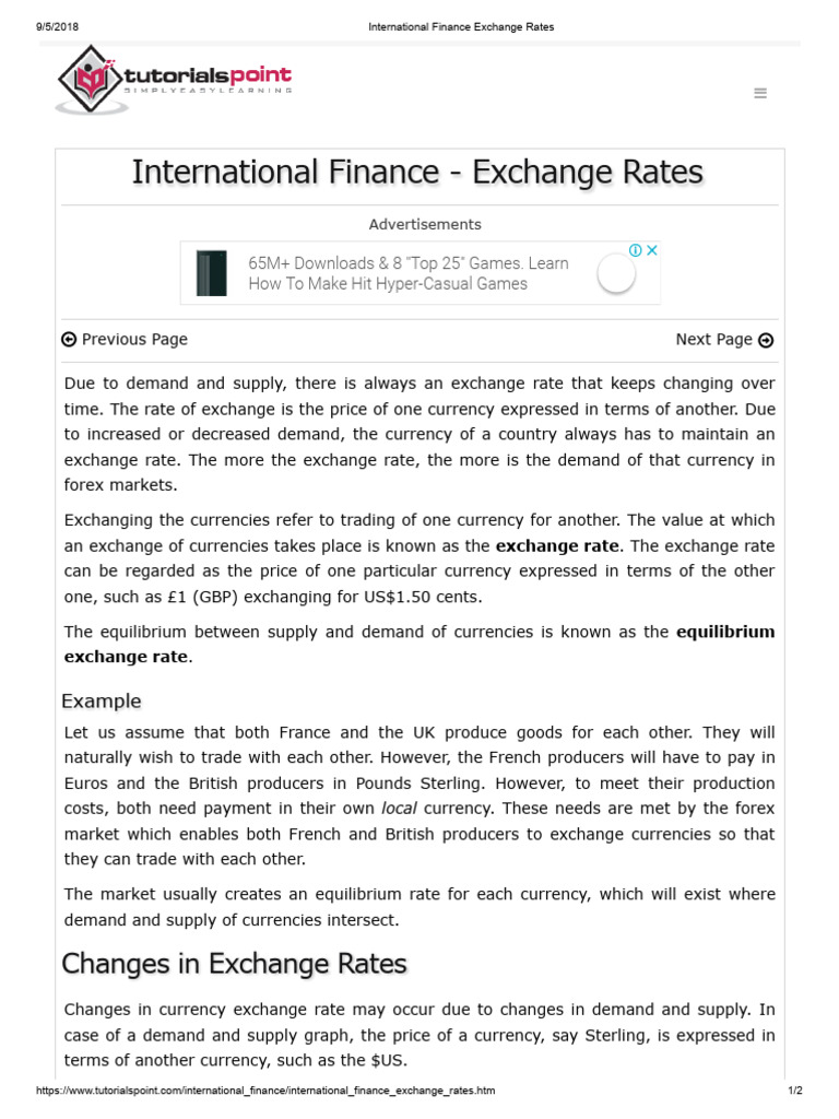International Finance Exchange Rates | PDF | Exchange Rate | Currency