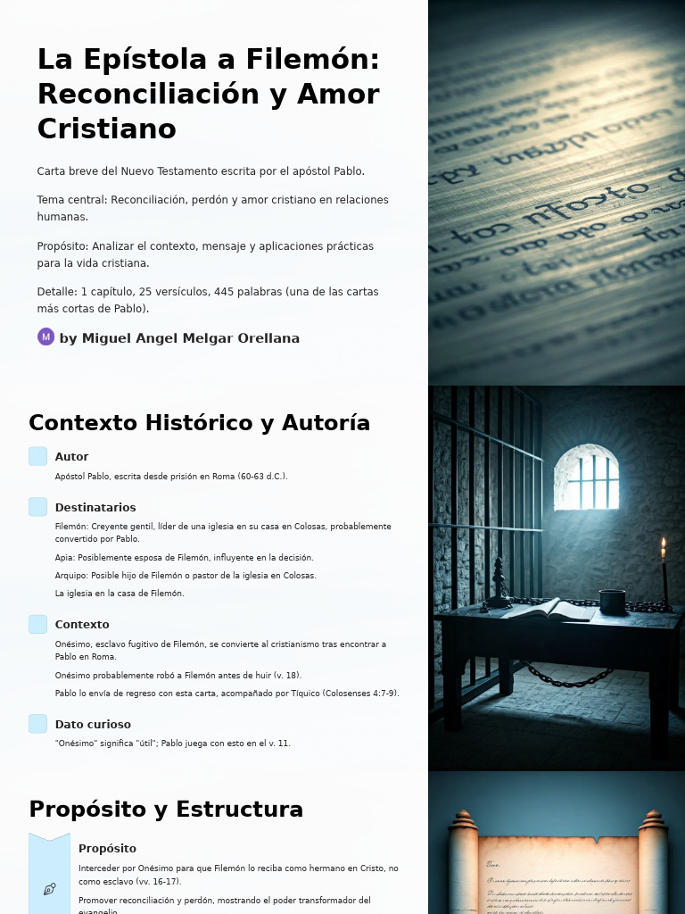 La Epistola A Filemon Reconciliacion y Amor Cristiano 2 | PDF ...