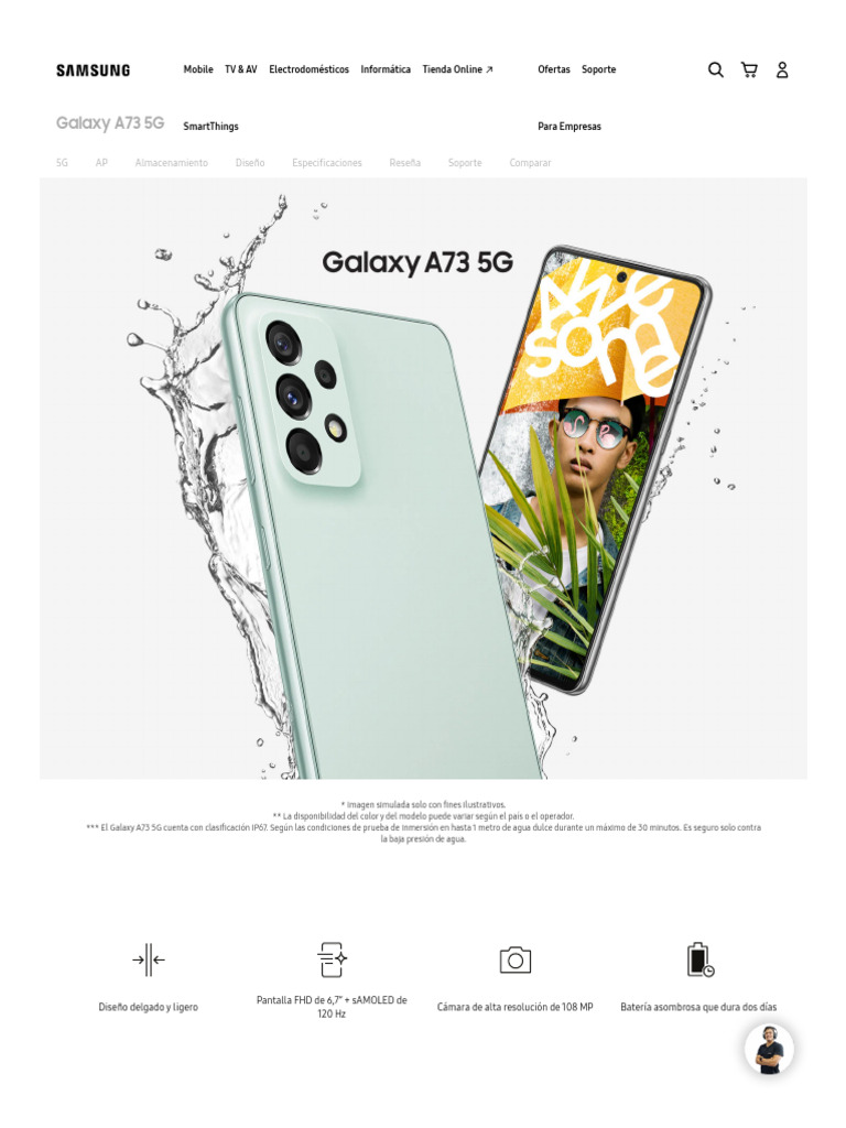Equipo Celular Ficha Tecnica Galaxy A73 5G | PDF | Smartphone | Snapchat
