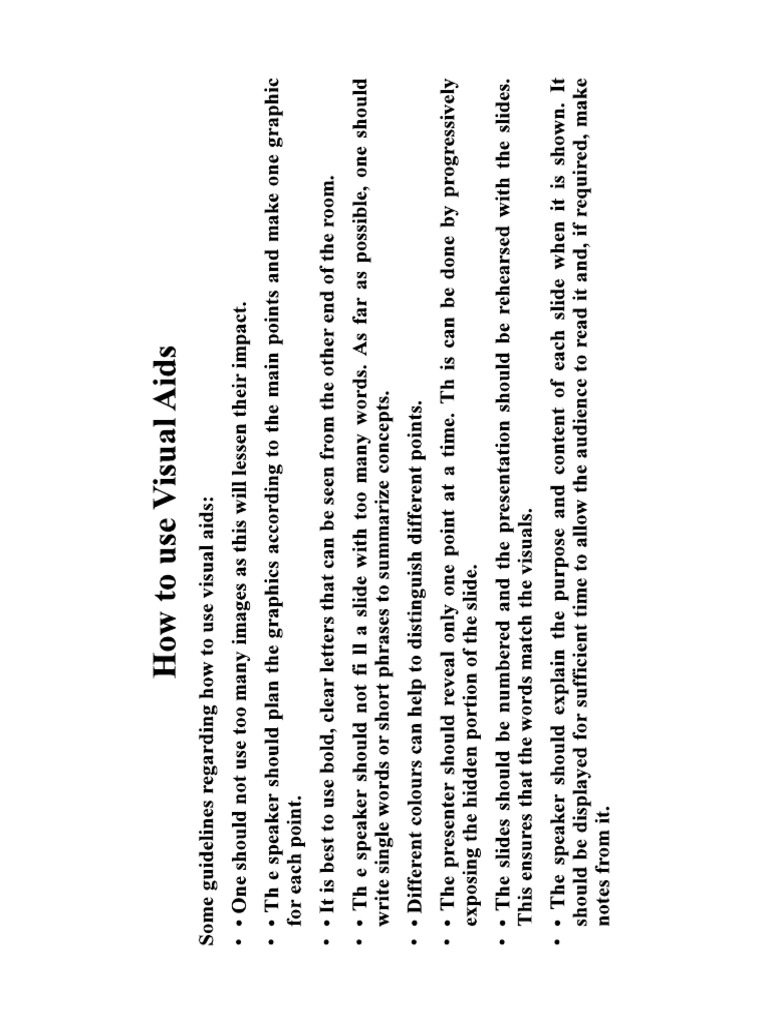 How To Use Visual Aids - Preparing | PDF