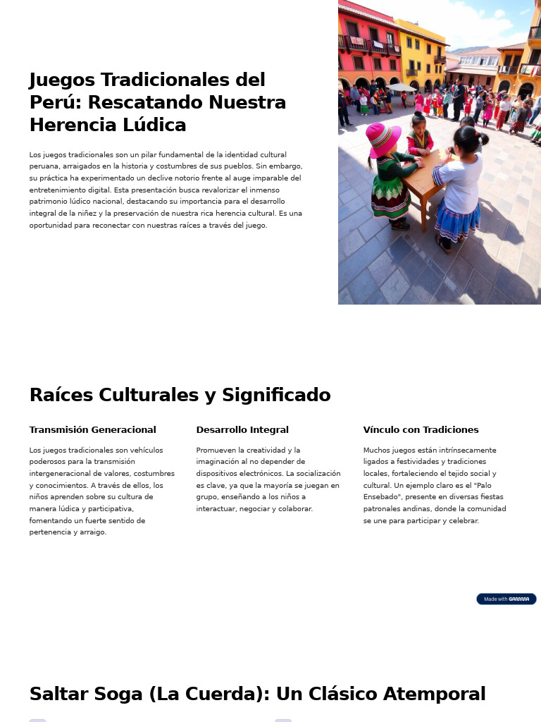 Juegos Tradicionales Del Peru Rescatando Nuestra Herencia Ludica | PDF ...