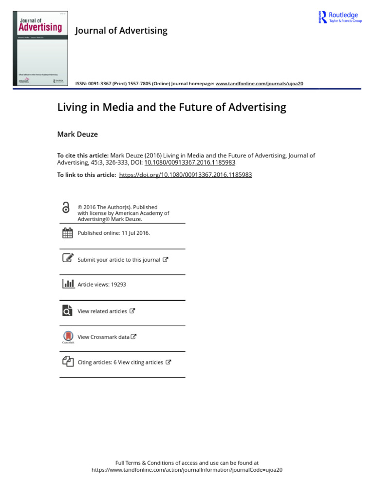 Future of Advertising in Media Life | PDF | Advertising | Brand