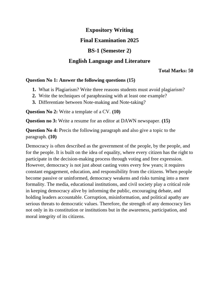 Expository Writing Paper | PDF