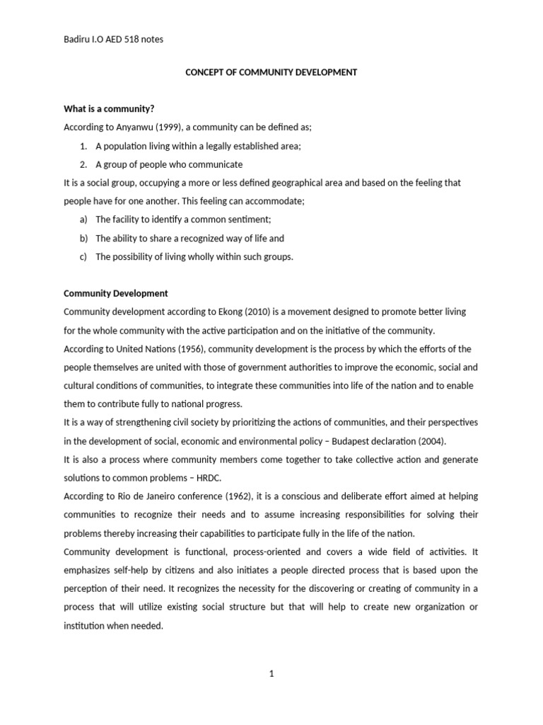 Concept of Community Development | PDF | Social Exclusion | Community