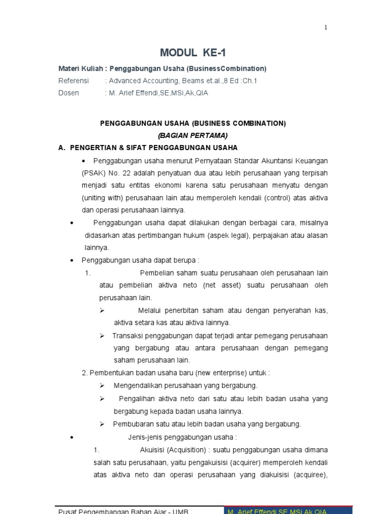 Metode Pooling of Interest dalam Merger | PDF | Pengelolaan Keuangan & Uang