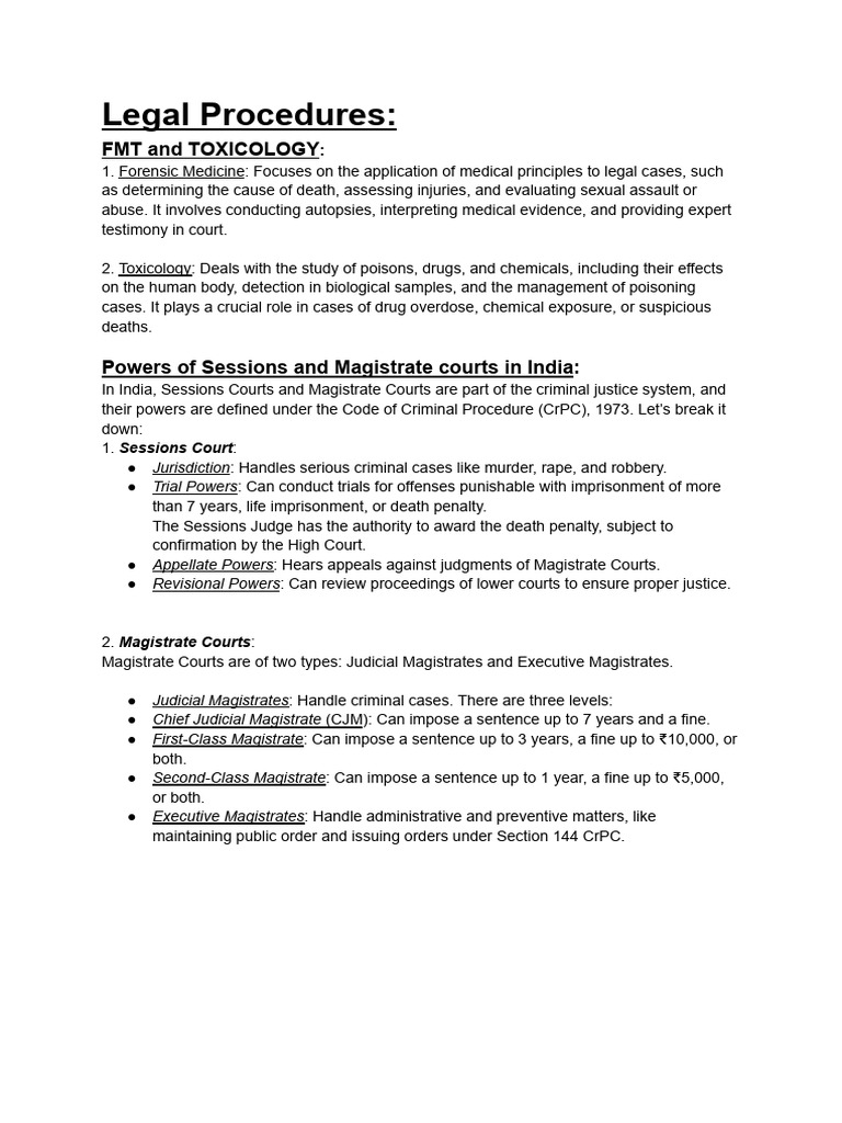 FMT Abridged Notes Regarding Legal Aspects and Autopsy | PDF | Witness ...