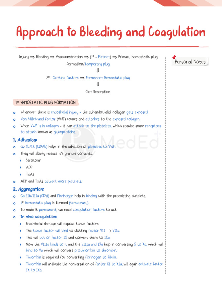Bleeding and Coagulation Disorders Guide | PDF | Coagulation | Platelet