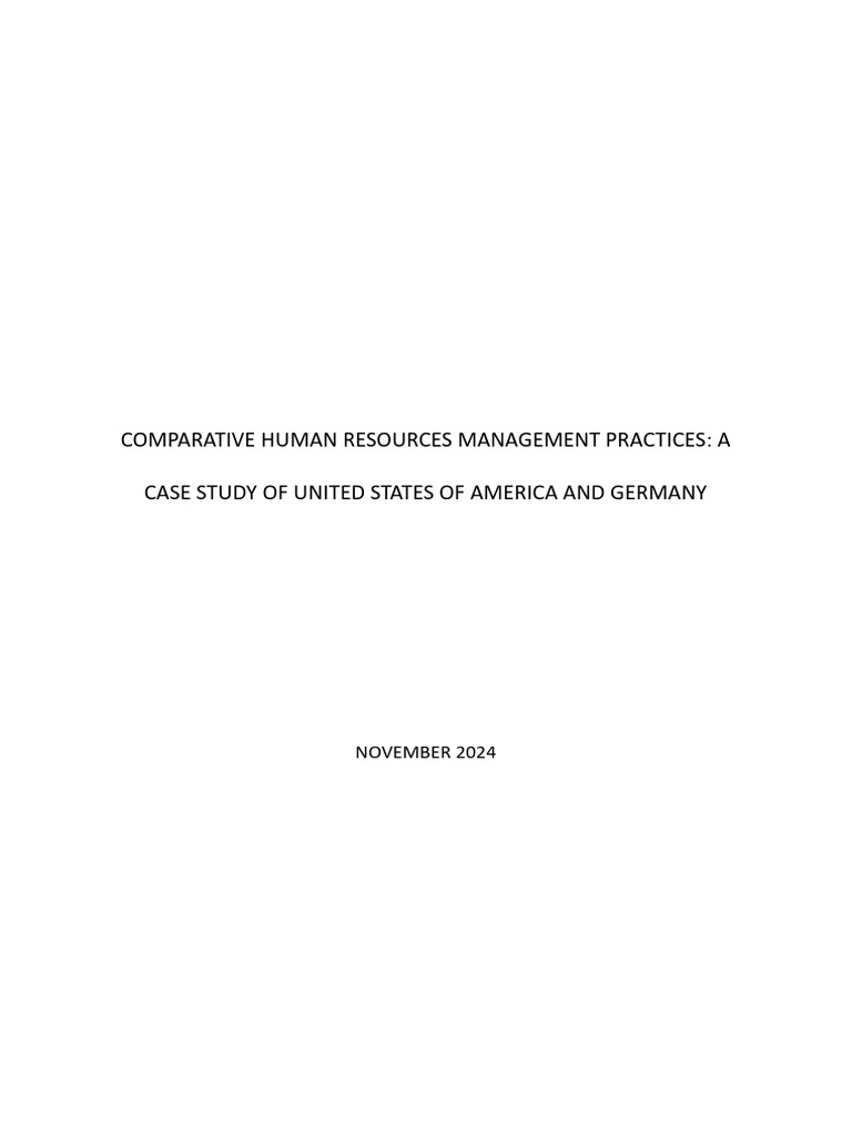 Comparative HRM - Recruitment Practices (USA & Germany) | PDF ...