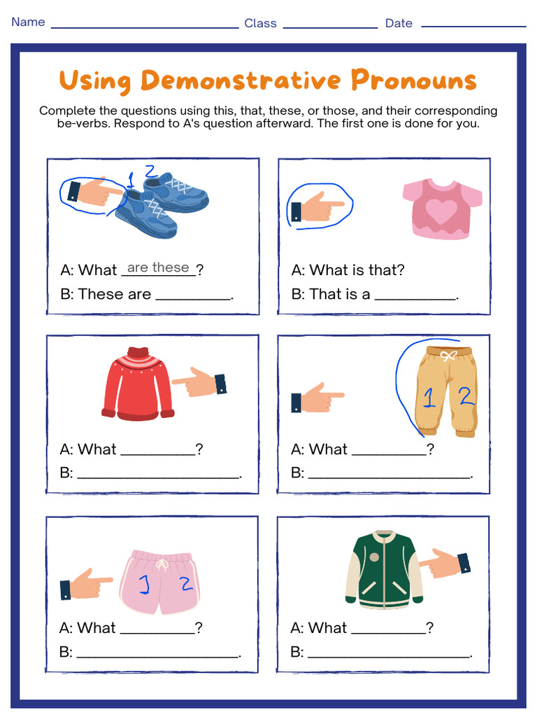 Demonstrative Pronouns + Clothes Worksheet | PDF | Dress Codes | Aesthetics