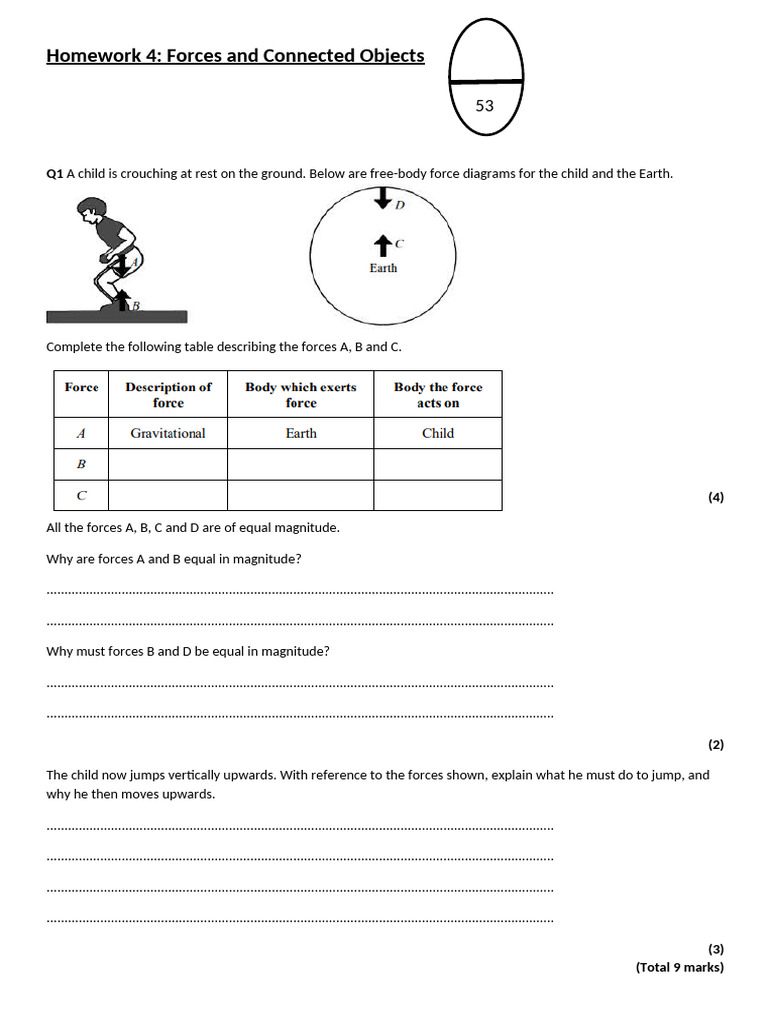 Forces and Motion: Homework Problems | PDF | Force | Lift (Force)