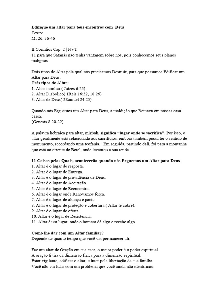 Levantando um Altar para Deus | PDF | Abraão | Oração